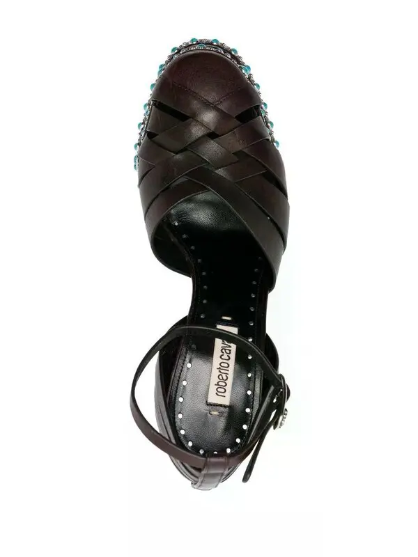 Roberto Cavalli Caged Leather Platform Pumps