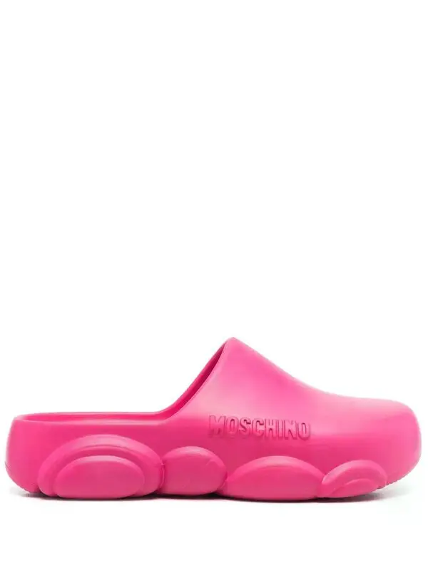 Moschino Logo Embossed Mules