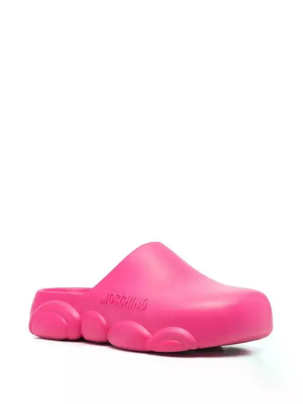 Moschino Logo Embossed Mules