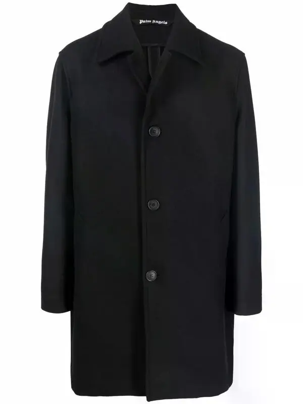 Palm Angels Single-breasted Logo-print Coat