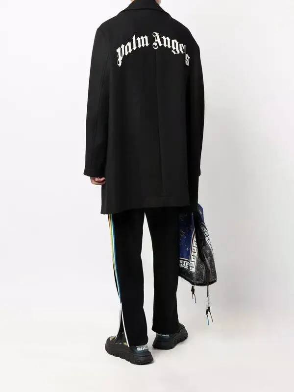 Palm Angels Single-breasted Logo-print Coat