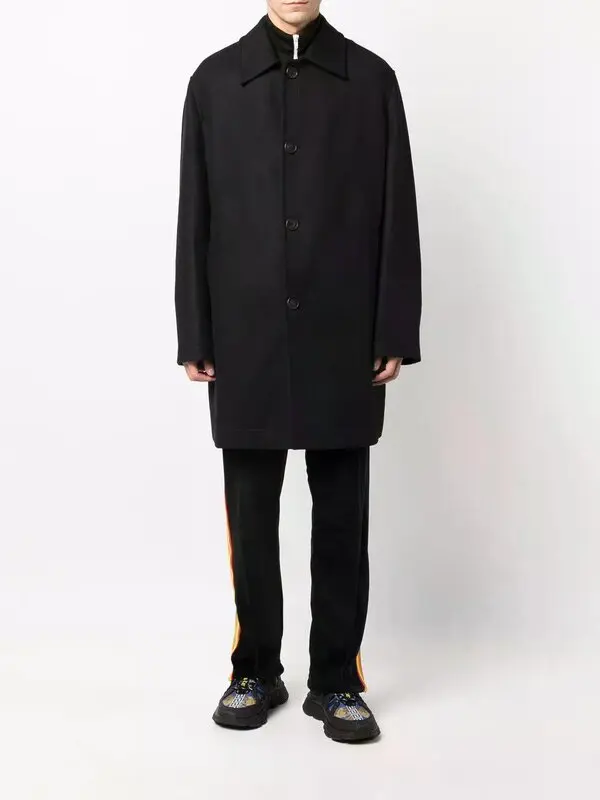 Palm Angels Single-breasted Logo-print Coat