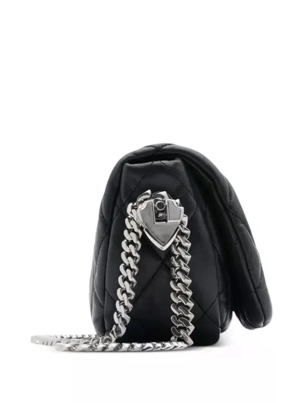 Burberry Shield Lock Leather Shoulder Bag - Black