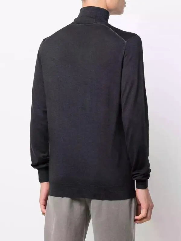DELL'OGLIO Merino Wool Roll Neck Jumper - Grey