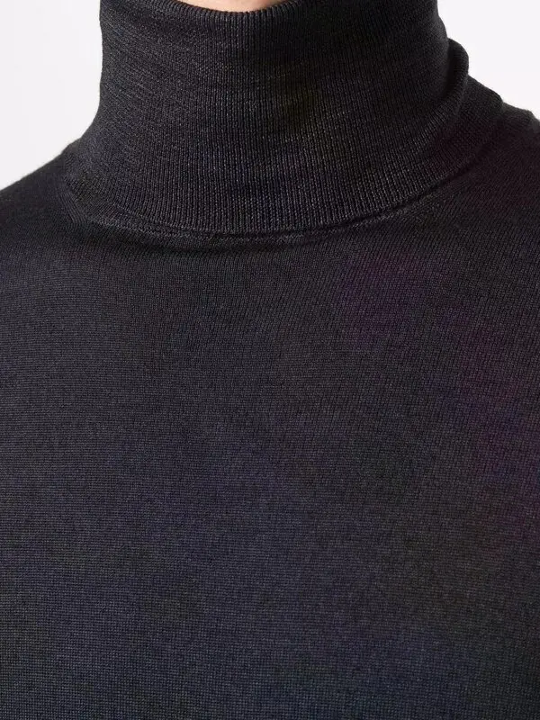 DELL'OGLIO Merino Wool Roll Neck Jumper - Grey