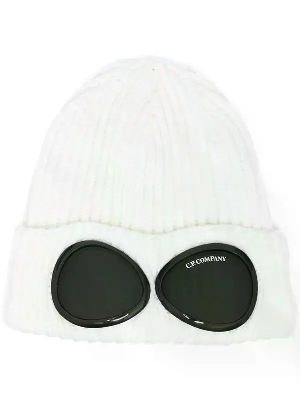C.P. COMPANY Lens-detail Wool Beanie - White