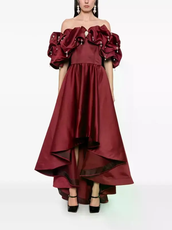 AAVVA Off-shoulder Puffy Gown - Red
