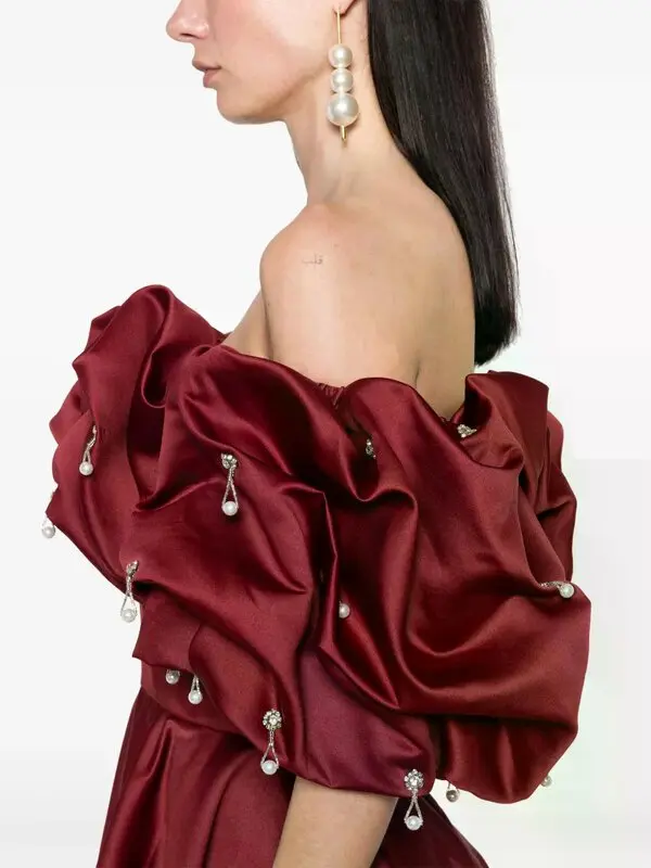 AAVVA Off-shoulder Puffy Gown - Red