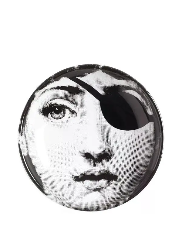 FORNASETTI Eyepatch-print Ashtray - Grey