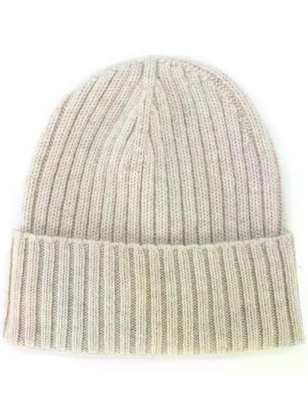 DELL'OGLIO Ribbed-knit Cashmere Hat - Neutrals