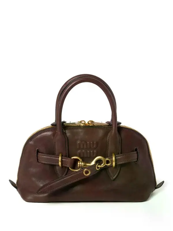 Miu Miu Small Aventure Leather Tote Bag - Brown