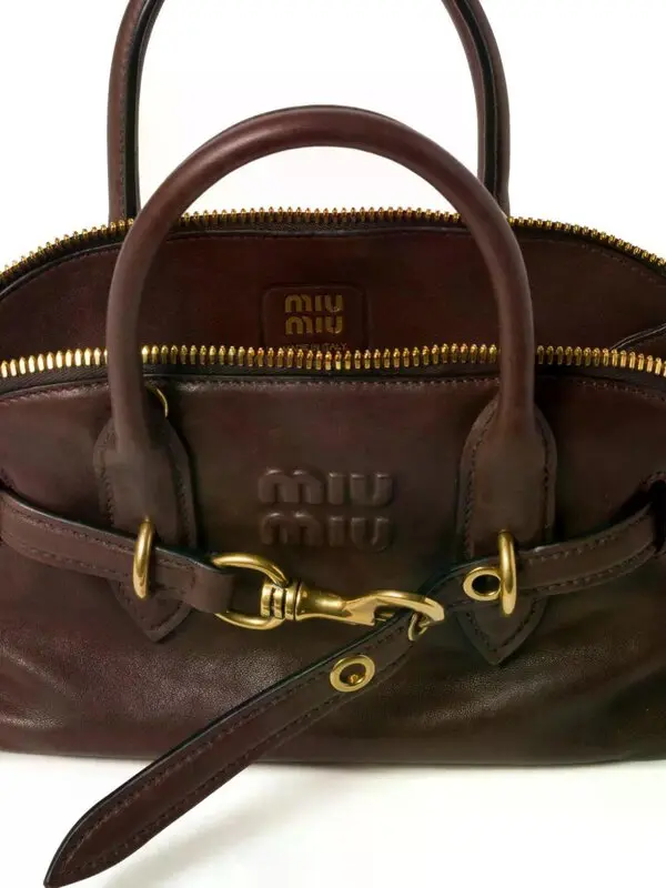 Miu Miu Small Aventure Leather Tote Bag