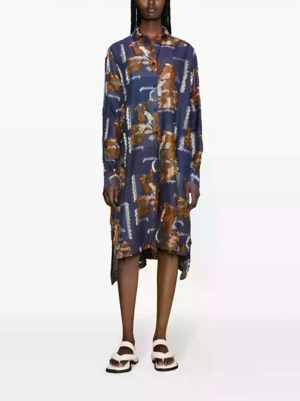 Henrik Vibskov Bird Pattern Jacquard Midi Dress