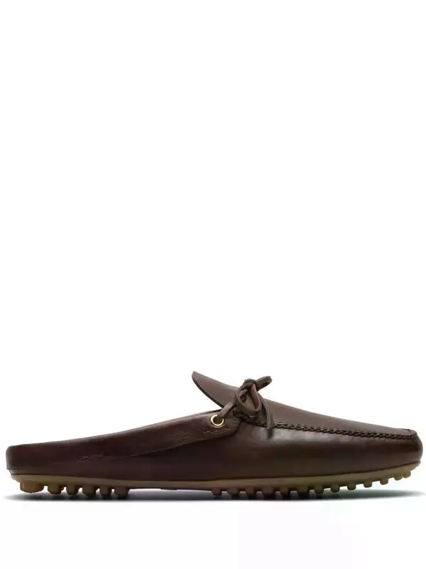 Car Shoe Leather Lace-up Slippers