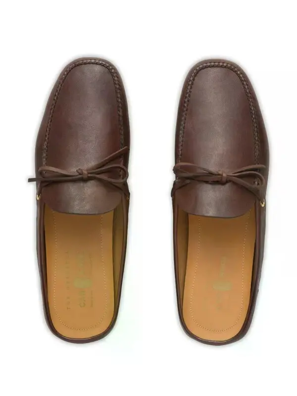 Car Shoe Leather Lace-up Slippers