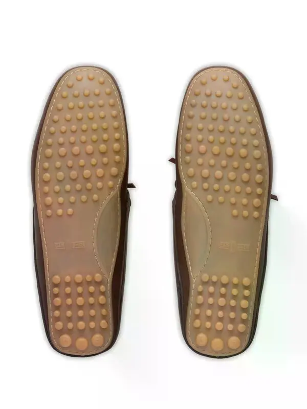 Car Shoe Leather Lace-up Slippers
