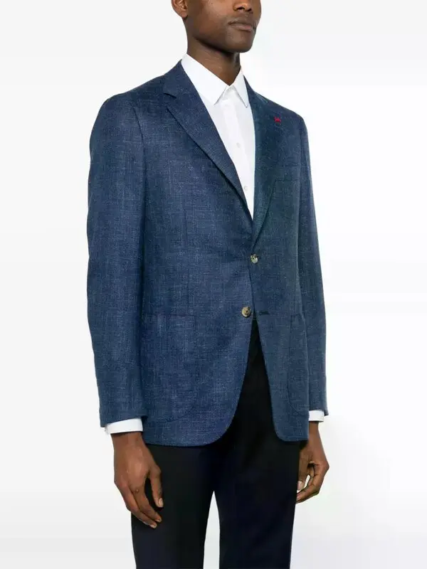 Isaia Brooch-detail Mélange Blazer