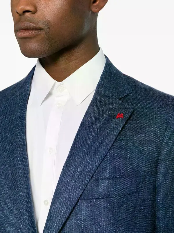 Isaia Brooch-detail Mélange Blazer