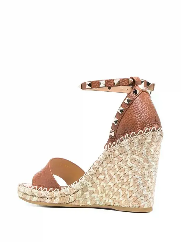 Valentino Garavani Rockstud Wedge Espadrille Sandals