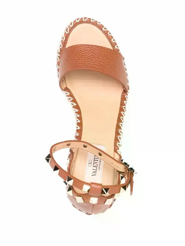 Valentino Garavani Rockstud Wedge Espadrille Sandals
