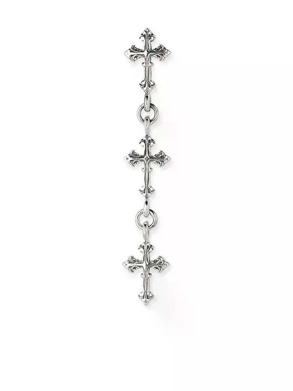 Emanuele Bicocchi Avelli Cross Drop Earring - Silver