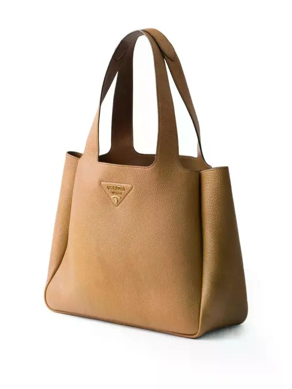 Prada Leather Tote Bag - Brown