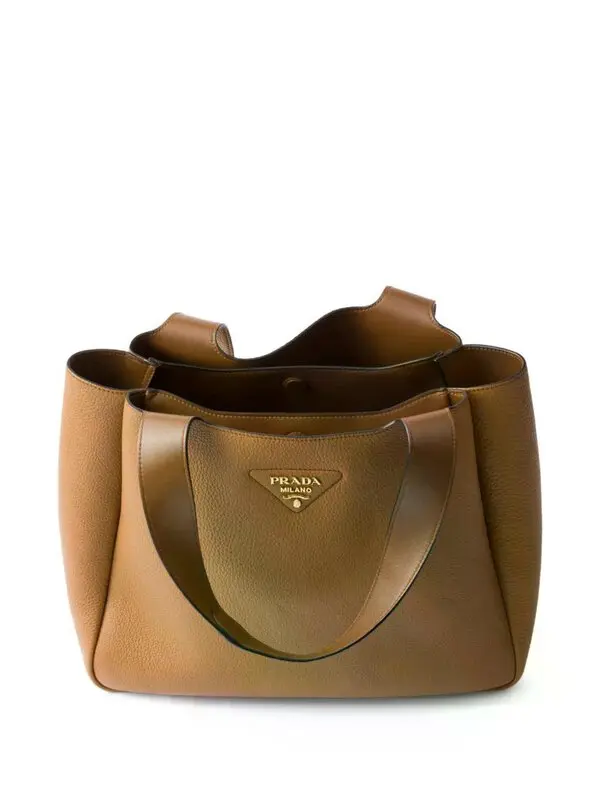 Prada Leather Tote Bag - Brown