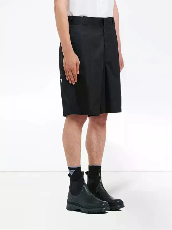 Prada Wide-leg Nylon Gabardine Bermuda Shorts