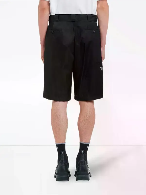 Prada Wide-leg Nylon Gabardine Bermuda Shorts