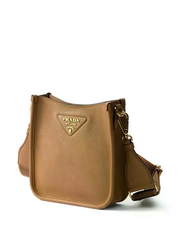 Prada Mini Leather Shoulder Bag - Brown