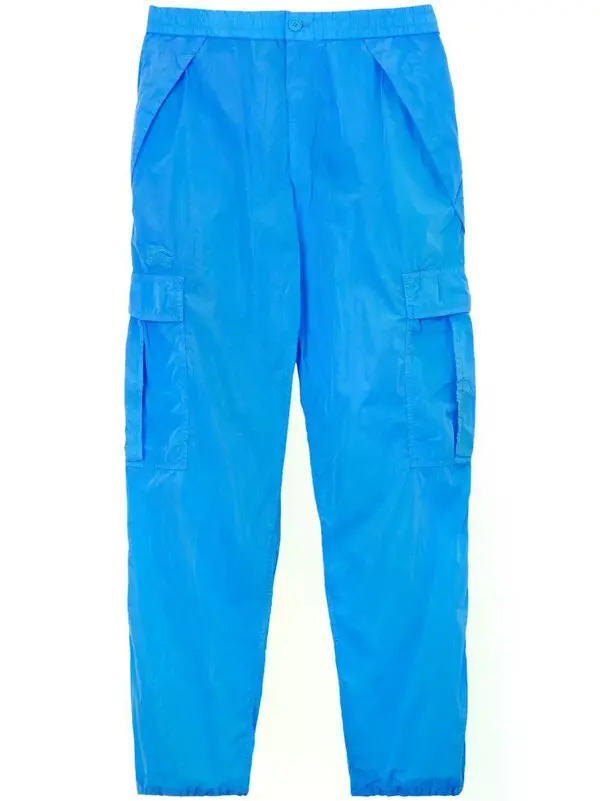 Burberry Appliqué-detail Cargo Trousers - Blue