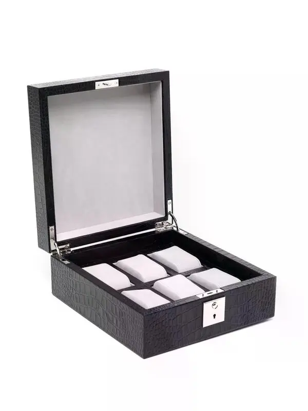 Smythson Crocodile-effect Leather Trinket Box