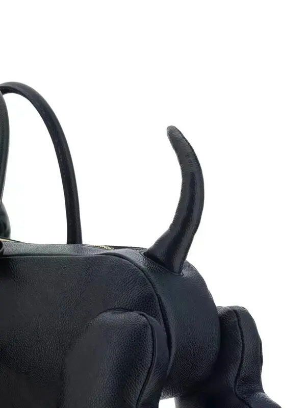Thom Browne Hector Pebbled Leather Tote Bag - Black