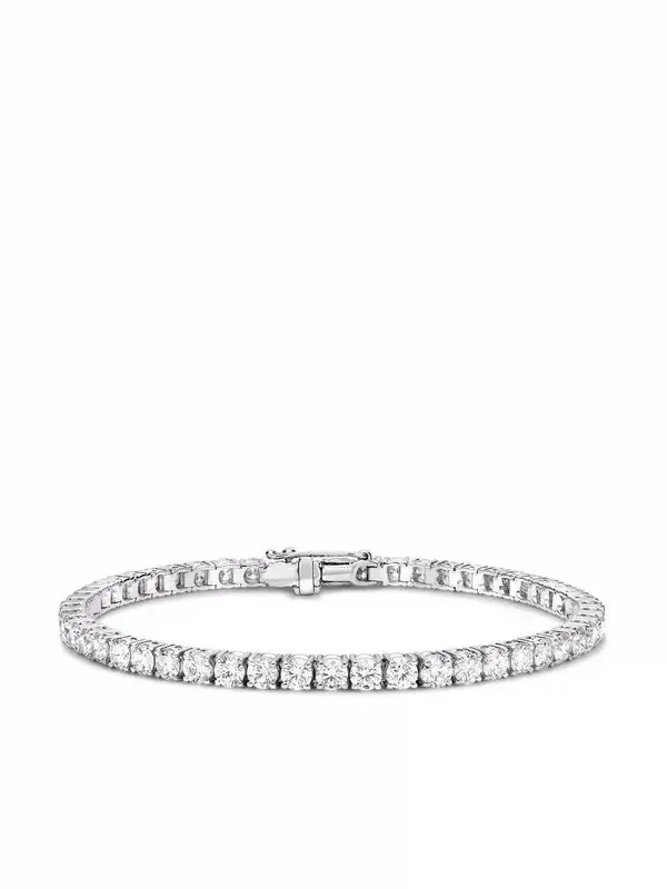 PRAGNELL Platinum Brilliant Cut Diamond Line Bracelet - Silver