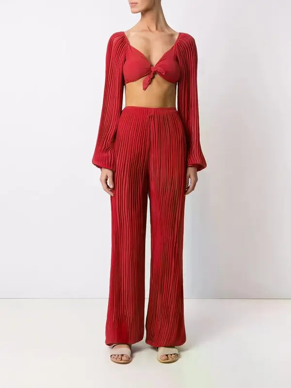 AMIR SLAMA Silk Lace-up Top