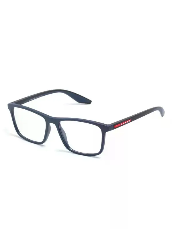 Prada Linea Rossa Rectangle-frame Glasses - Blue