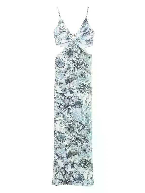 Just Cavalli Raso Vi Strange Jungle Maxi Dress - Blue