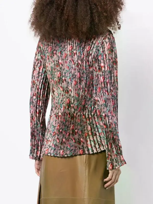 Vince Berry Blooms Pleated Shirt - Multicolour