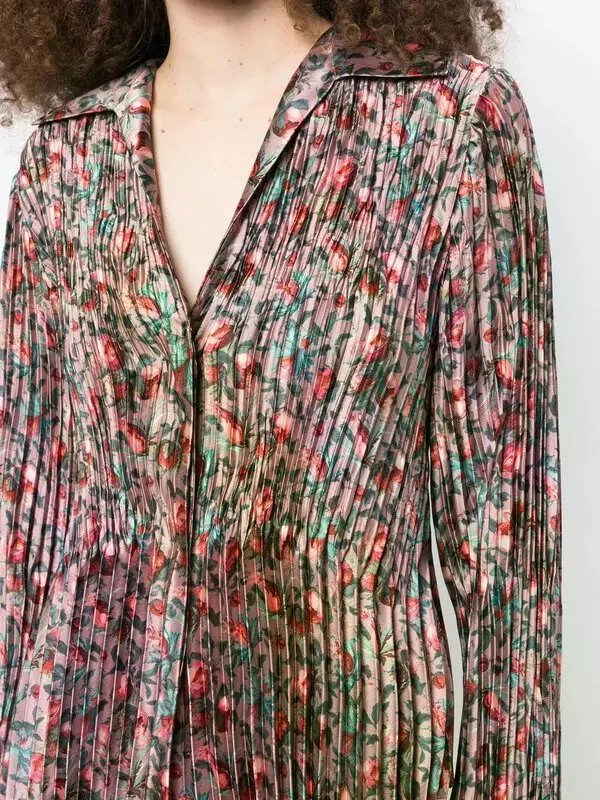 Vince Berry Blooms Pleated Shirt - Multicolour