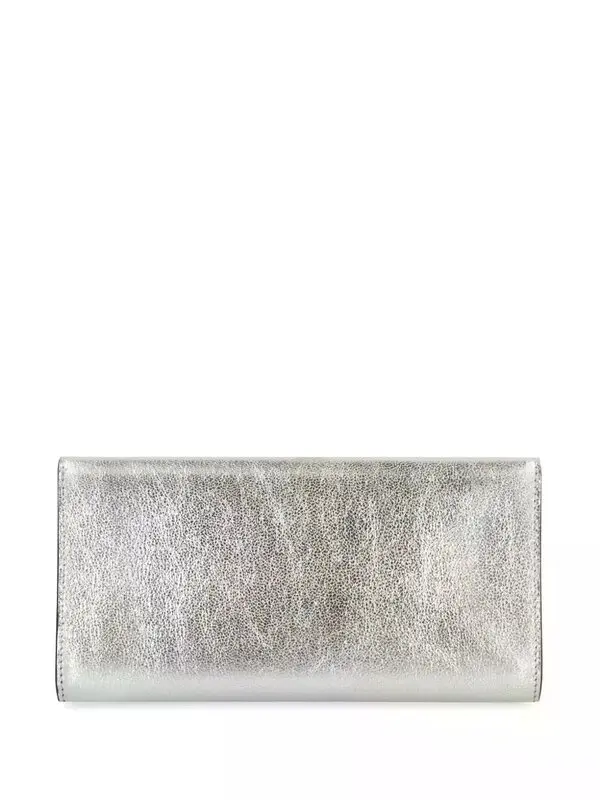 JIMMY CHOO Emmie Leather Clutch - Silver