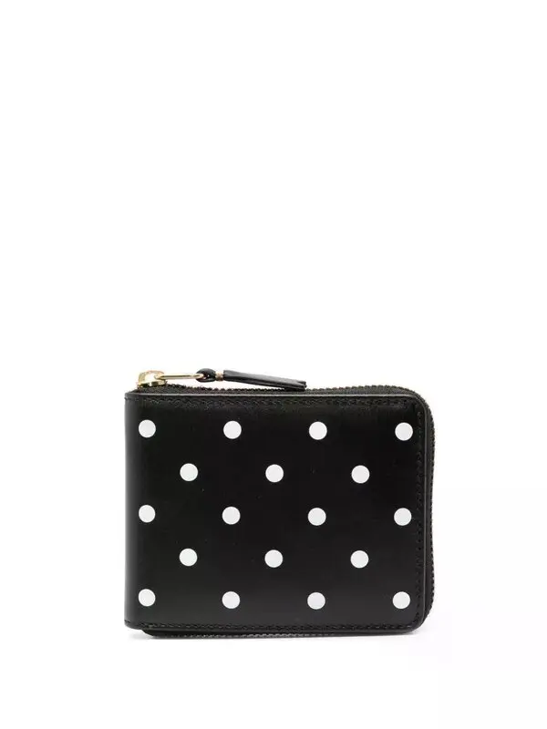 Comme Des Garçons Polka Dot Printed Wallet - Black