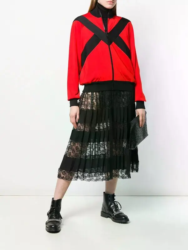 Givenchy Contrast Panel Zipped Jacket - Red