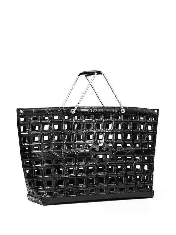 Tory Burch Ella Croc Effect Tote Bag - Black