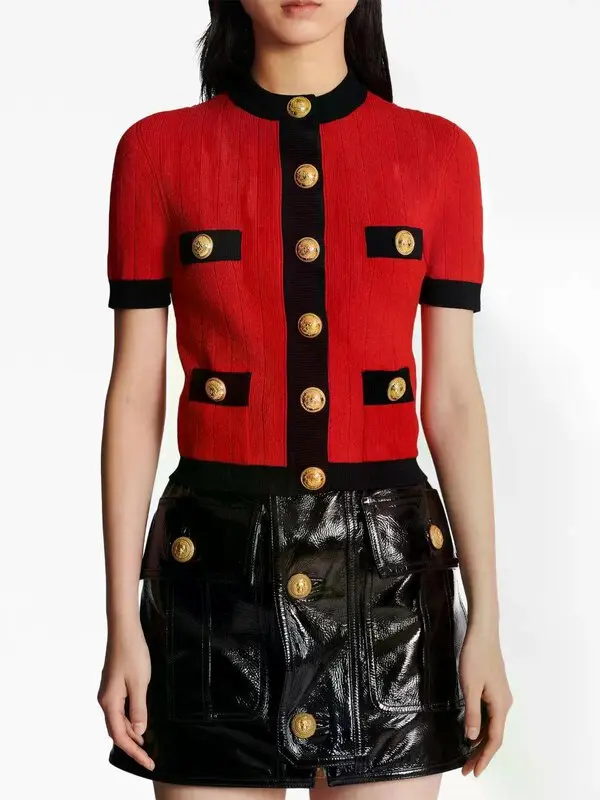 Balmain Cropped Short-sleeve Cardigan