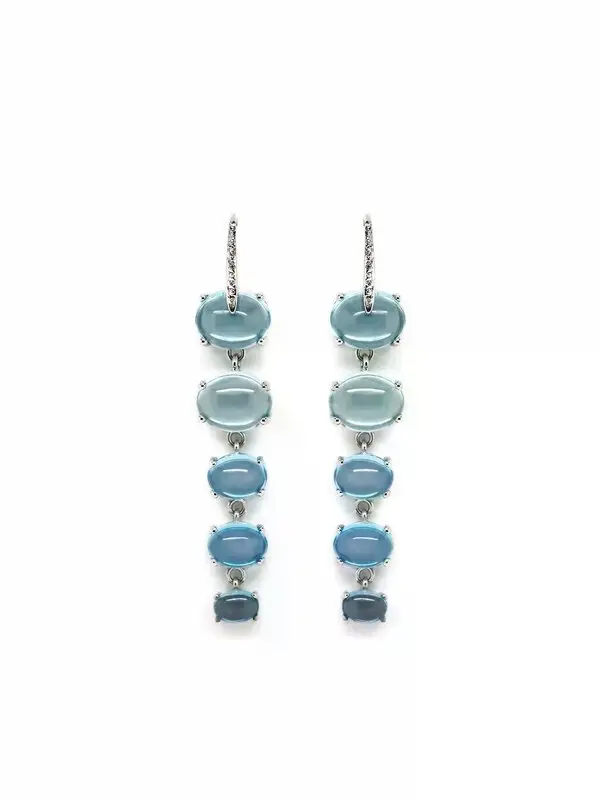 MAVIADA 18kt White Gold Topaz And Diamond Earrings - Silver
