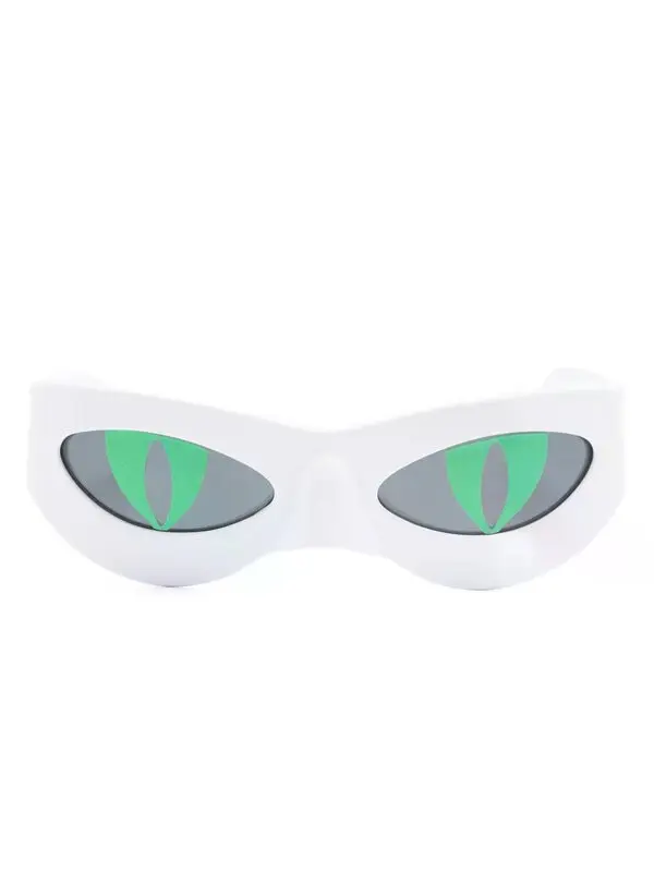 CHARLES JEFFREY Neko Rectangle-frame Sunglasses - White