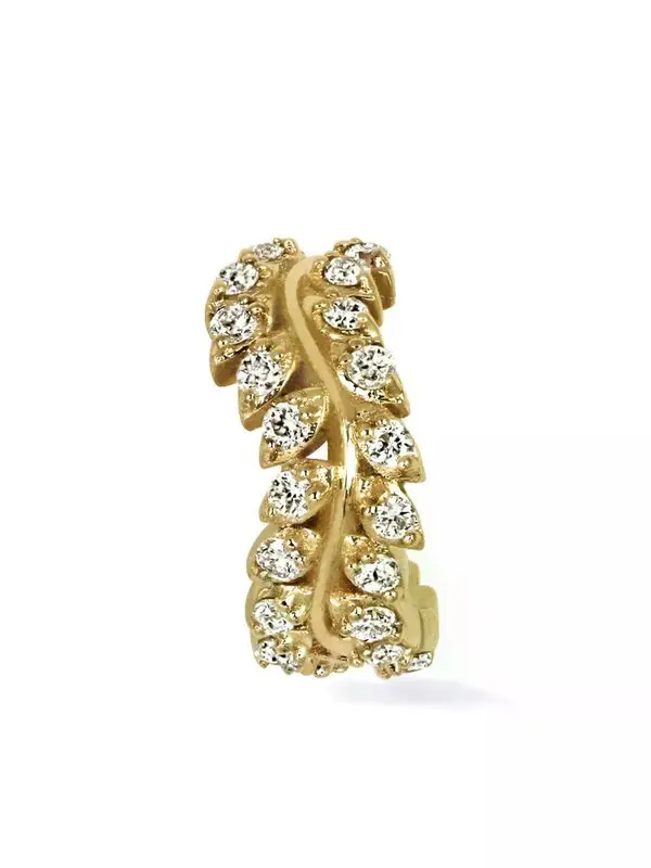 LARK & BERRY 14kt Yellow Whispering Vine Diamond Hoop Earring - Gold