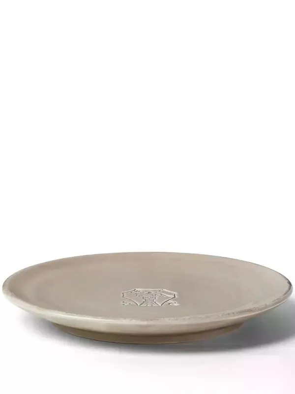 Brunello Cucinelli Logo-engraved Ceramic Plate - Brown