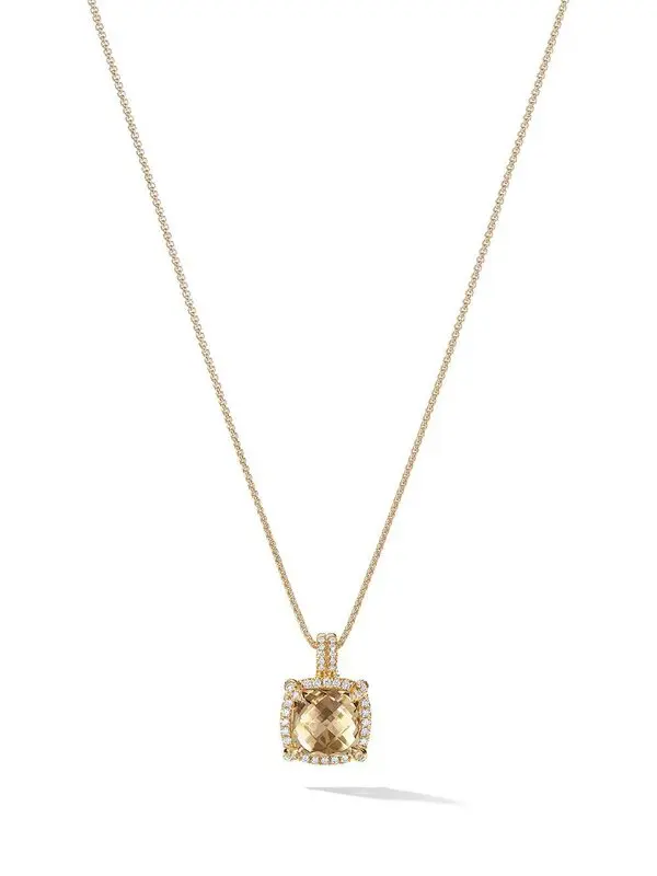 David Yurman 18kt Yellow Châtelaine Citrine And Diamond Pendant - Gold