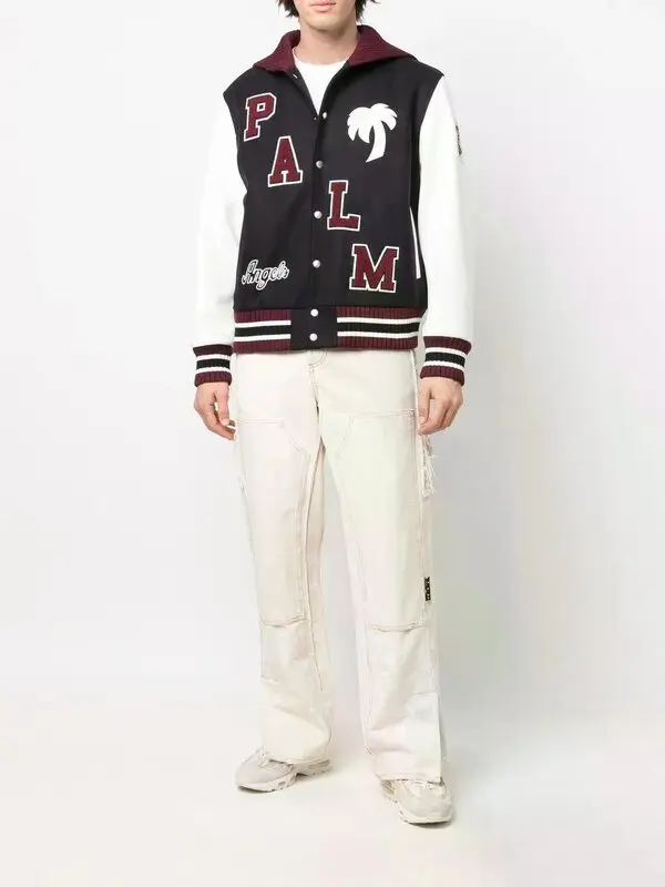 Palm Angels Logo-patch Varsity Jacket